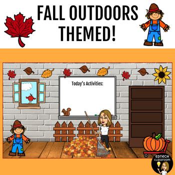 Fall Bitmoji Virtual Classroom Distance Learning Google Slides Editable
