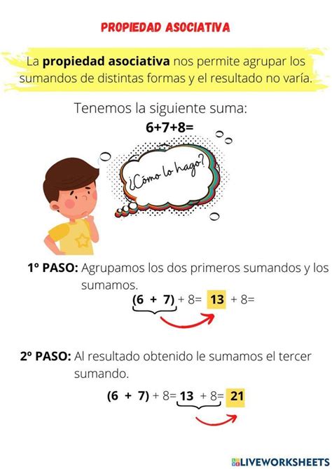 Propiedad Conmutativa Y Asociativa Worksheet Conmutativa Propiedad