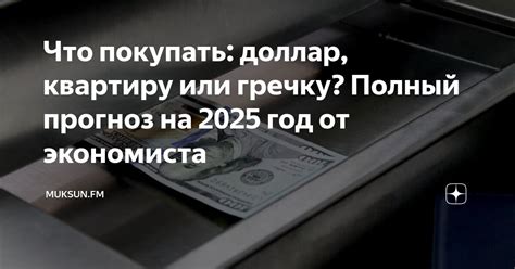 Что покупать доллар квартиру или гречку Полный прогноз на 2025 год от экономиста Muksun Fm