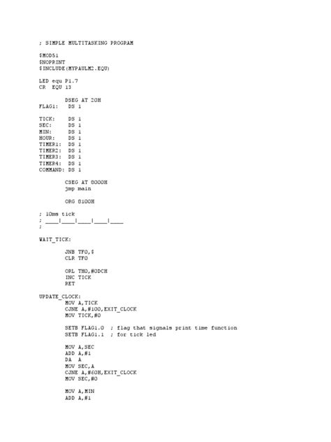 simple multitasking program pdf assembly language subroutine