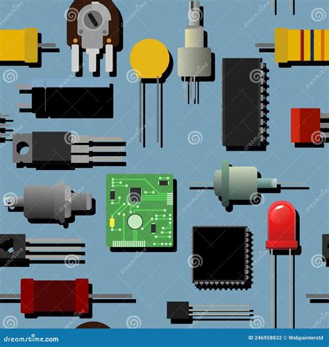 Set Of Radio Components Background Picture Element For Radio Circuit Electronics Detail