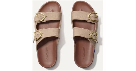 Rothys The Buckle Slide In Brown Lyst