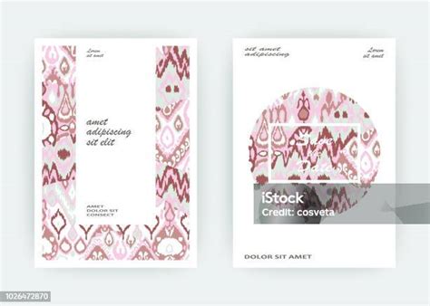 카드 민족 보헤미안 풍의 패턴을 설정 합니다 지그재그로 기하학적 추상 파스텔 인쇄 커버 디자인입니다 부족 Boho 배경 벡터 일러스트입니다 트렌디한 서식 파일 벡터 웨딩