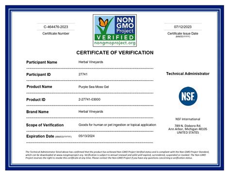 Non Gmo Project Verified Herbal Vineyards