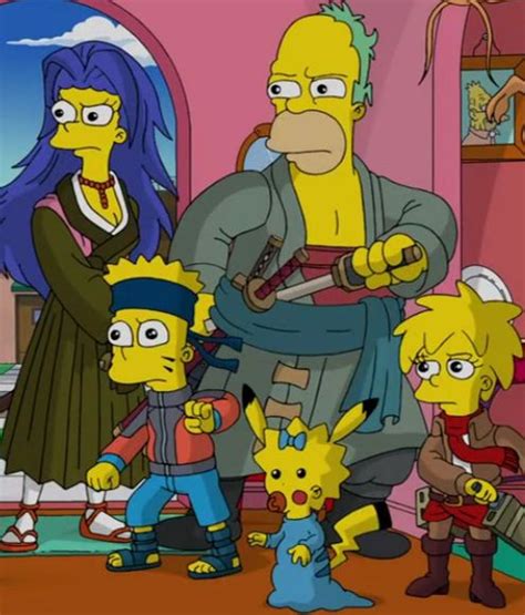 The Simpsons As Anime Characters Pokemon Simpsons