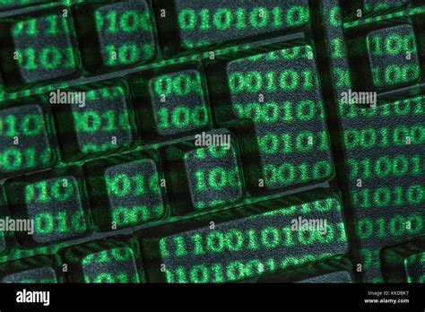 Black Qwerty Keyboard Green Binary 0s And 1s Surface Projected Cybercrime Darkweb Data