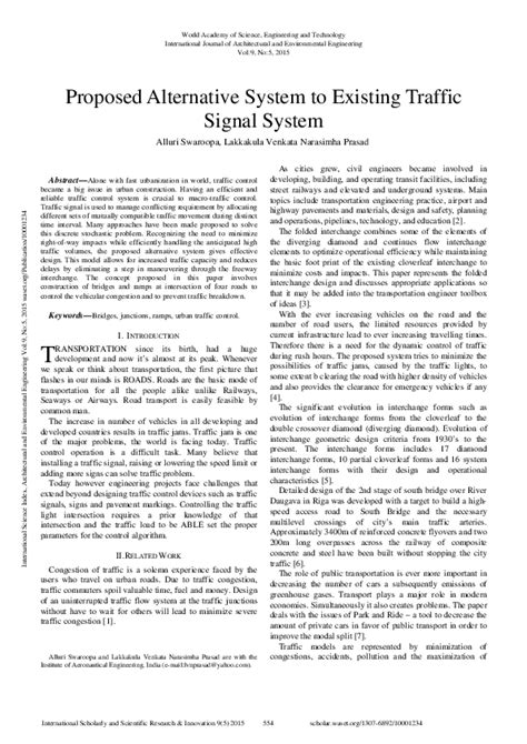 Pdf Proposed Alternative System To Existing Traffic Signal System Narasimha Prasad L V