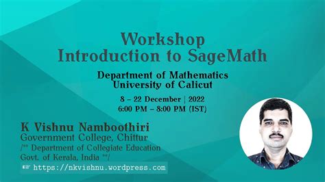 Workshop Introduction To Sagemath Youtube