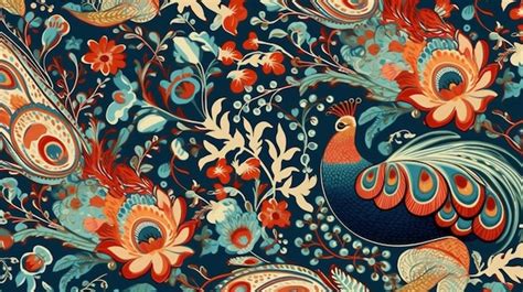 Premium Ai Image Boteh Traditional Design Pattern