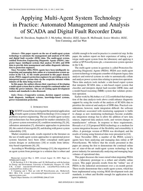 Pdf Applying Multi Agent System Technology In Practice Automated Management And Analysis Of