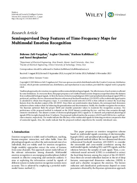 Pdf Semisupervised Deep Features Of Time Frequency Maps For