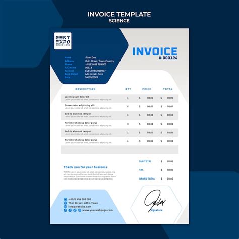 Free Psd Science And Tech Invoice Template