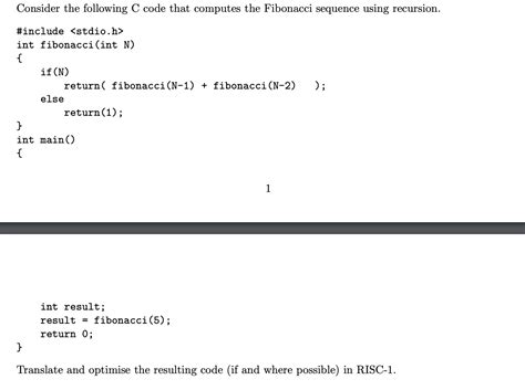 Solved Consider The Following C Code That Computes The
