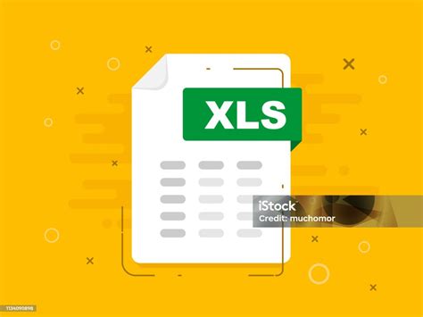 레이블이 있는 Xls 아이콘 파일을 다운로드 합니다 문서 개념을 다운로드 합니다 비즈니스 마케팅 및 광고를 위한 배너입니다 벡터 일러스트입니다 아이콘에 대한 스톡 벡터 아트