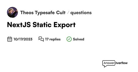 Nextjs Static Export Theos Typesafe Cult