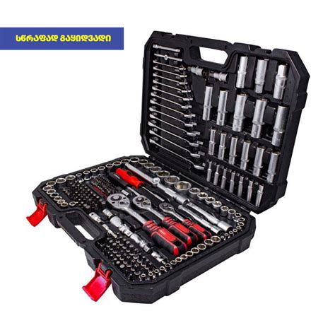 216 ნაჭრიანი პროფესიონალური ხელსაწყოების ნაკრები Forcekraft 38841 Bordo