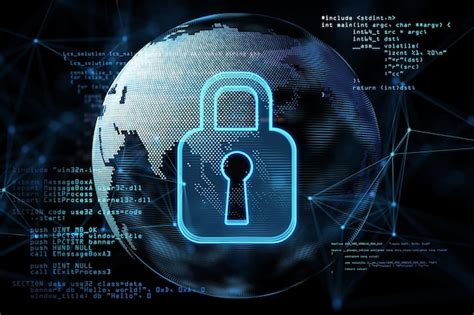 Premium Photo Cyber Security And Global Data Protection Concept With Glowing Digital Pad Lock