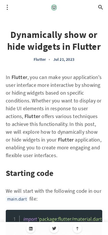 Codeonwards Dynamically Show Or Hide Widgets In Flutter Seo Report Seo Site Checkup