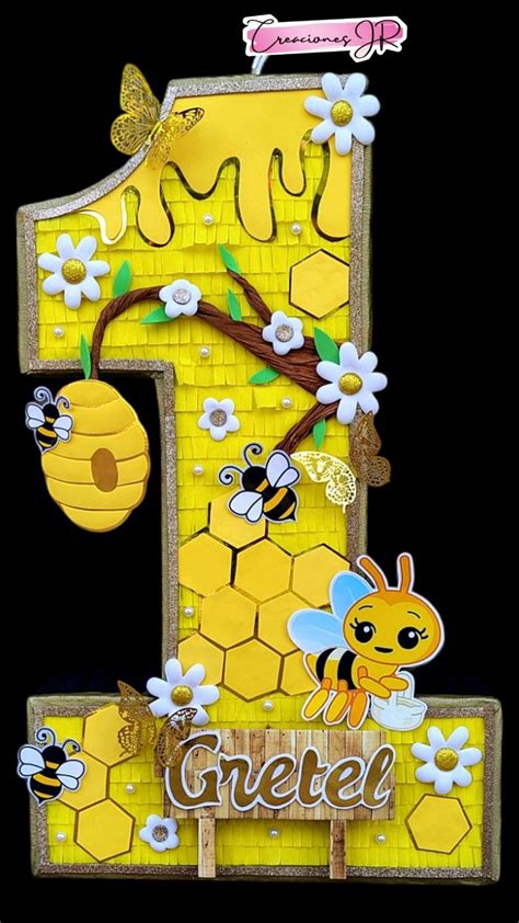 Num 1 Abejita Chiquitita 🖤💛🐝 Piñata Del Número 1 De Abejita