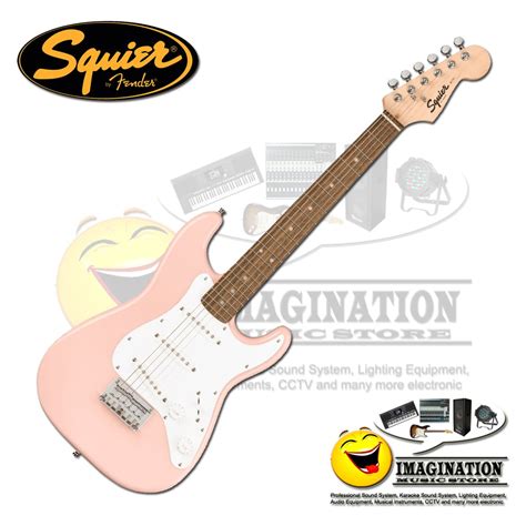 Jual Squier Mini Strat Electric Guitar Shell Pink With Laurel