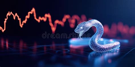 Dynamic Holographic Snake Representing Economic Trends And Data