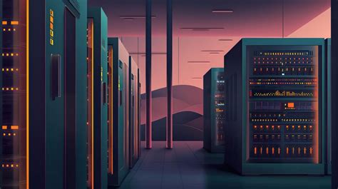 Cloud Computing Data Center Rows Of Servers Premium Ai Generated Image
