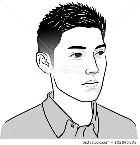 快捷方式男性單色線描插圖 插圖素材 102845508 PIXTA圖庫