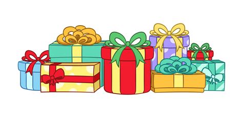 Colorful Festive Ts Boxes And Presents Cartoon Illustration