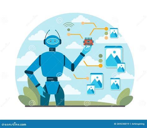 Artificial Intelligence Self Learning Computing System Stock Vector Illustration Of Flat