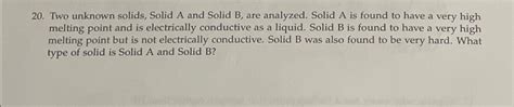 Solved Two Unknown Solids Solid A And Solid B ﻿are