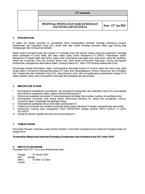 Contoh Proposal Hari K3 Pdf