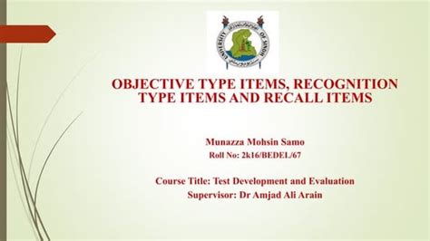 Subjective And Objective Test Pptx Educational Assessment Education