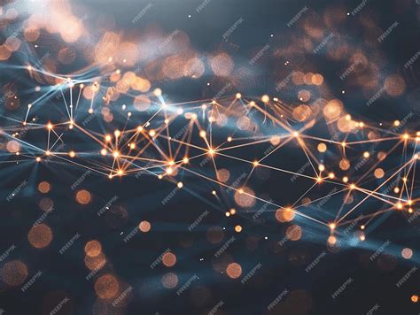 Premium Photo Abstract Flashing Connected Digital Data Nodes And Connections