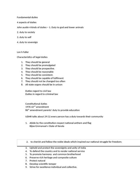 Overview Of Fundamental Duties In Law Pdf