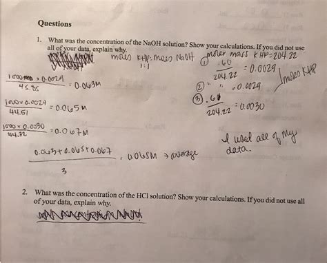 Solved What Is The Concentration Of The Hcl Solution I