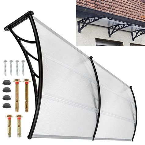 Door Canopy Awning Rain Shelter Front Back Porch Outdoor Shade Patio Roof Cover £3849 Picclick Uk
