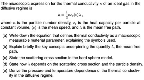 solved the microscopic expression for the thermal conductivity k of an