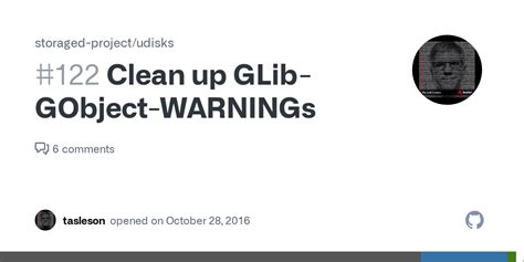 Clean Up Glib Gobject Warnings · Issue 122 · Storaged Projectudisks