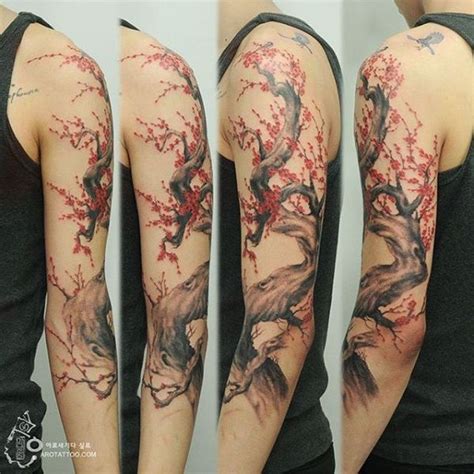 Cherry Blossom Tree Japanese Tattoo At Roderick Jesse Blog