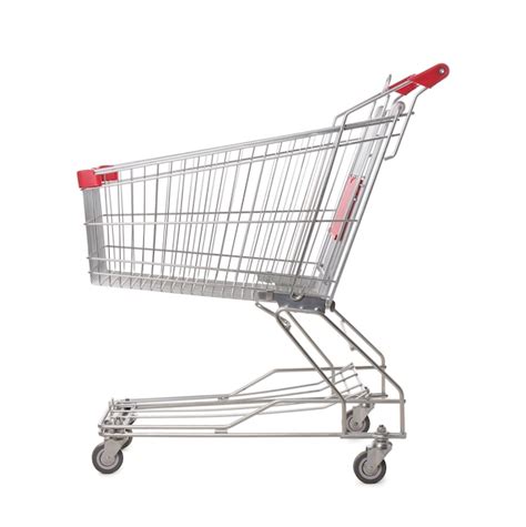 Premium Photo Empty Metal Shopping Cart Isolated On White