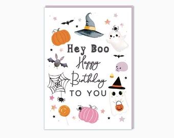 Halloween Birthday Card Have A Boo Tiful Birthday Fun Halloween Card