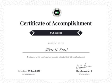 hemil soni on linkedin hackerrank certification skillsdevelopment careergrowth…