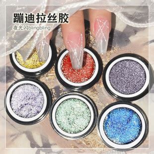 美甲新款蹦迪粉反光拉丝胶拉线彩绘胶弹力碎钻蜘蛛拉丝胶跨境专供 阿里巴巴