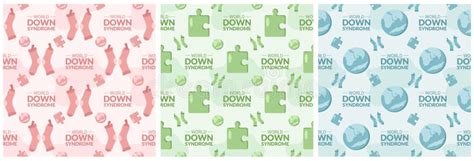 World Down Syndrome Day Seamless Pattern In Template Hand Drawn Cartoon