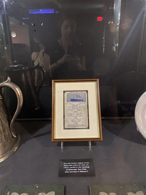 Third Class Menu From The Titanic Exhibit In Nyc From The Day It Hit