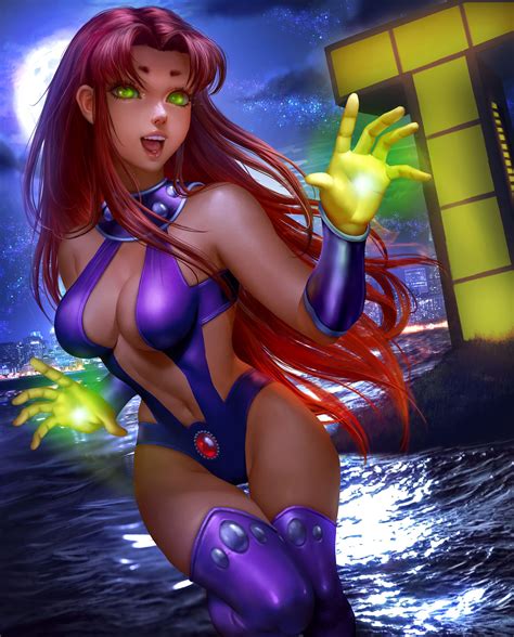 rule 34 alternate costume dc dc comics logan cure sideboob starfire