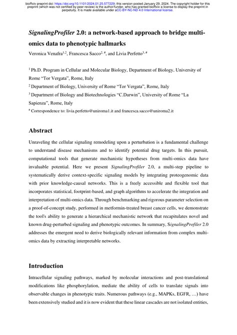 Pdf Signalingprofiler 20 A Network Based Approach To Bridge Multi Omics Data To Phenotypic