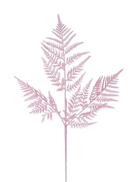 185l Glitter Fern Leaf Spray Pink Xs244222