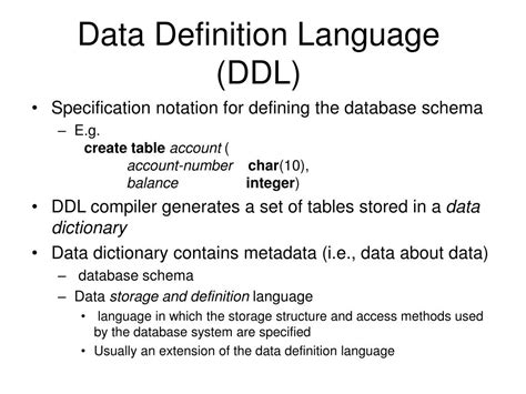 Ppt Data Definition Language Ddl Powerpoint Presentation Free Download Id 3398629