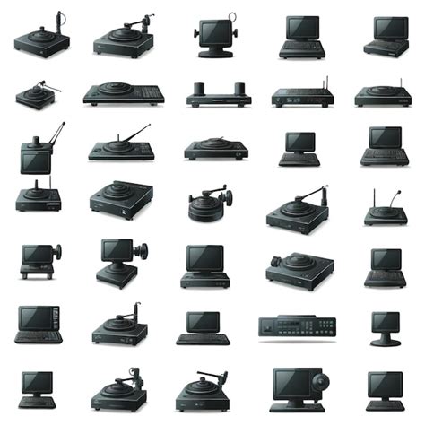 A Collection Of Different Types Of Old Fashioned Electronics Premium Ai Generated Vector